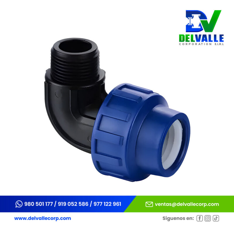 Codo Rosca Macho HDPE - Del Valle Corporation E.I.R.L